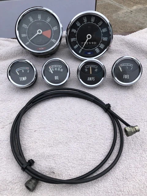 FORD CORTINA MK2 1600E Gt Set Of Gauges Oil Temp Fuel Amps Speedo Rev ...