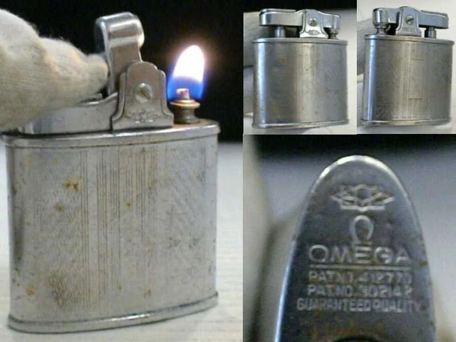 BRIQUET ANCIEN * OMEGA Art Déco Superlighter * Fuel Lighter Feuerzeug ...