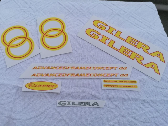 KIT ADESIVI GRAFICHE Decalcomania Logo Stickers gilera runner 125/180 ...
