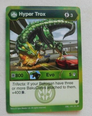 BAKUGAN ARMORED ALLIANZ Elite Ventus "Hyper Trox" Evo Card b800 154_co ...