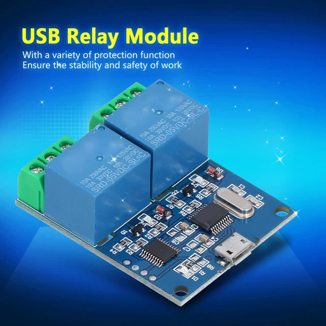 USB RELAY MODULE 2 Way Relay Module With LED For Overcurrent Protection ...