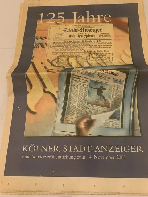 KÖLNER STADT ANZEIGER Jubiläum 125 Jahre alte Zeitung EUR 32,00 ...