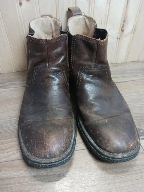 BORN HEMLOCK MENS Distressed Brown Leather Chelsea Boots 10 £17.84 ...