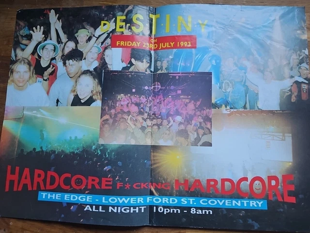 FLYER DESTINY 1993 Coventry Dance/Rave/Hardcore. A4 EUR 1,15 - PicClick FR
