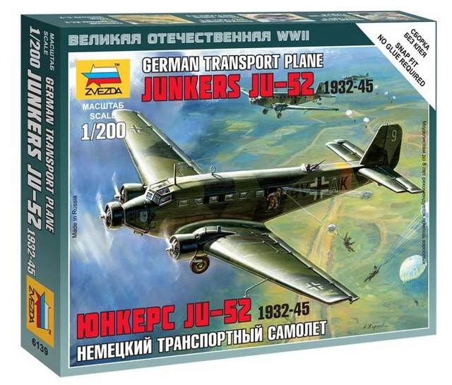 MODELLAUTO FLUGZEUGE BAUEN Modell model kit bausatz Zvezda Junkers JU ...