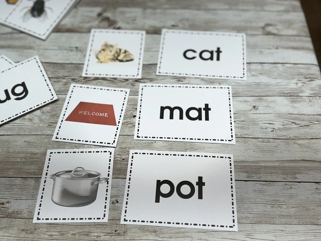 CVC WORDS - Matching - Cards for Learning Center 52 Cards- Teaching ...