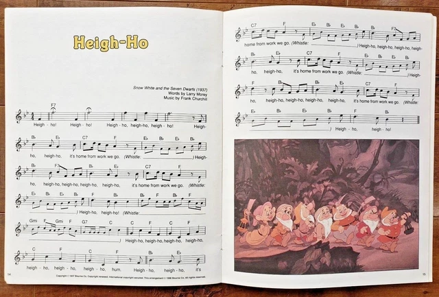 THE BEST OF Disney Sing-Along Song & Sheet Music Book Paperback, 1988 ...