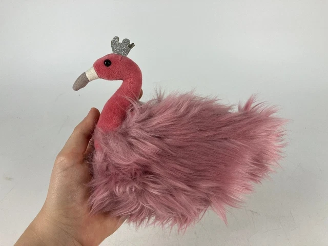 JELLYCAT FLUFFY FANCIES Fancy Flamingo Zip Purse Soft Toy Pink Crown £ ...
