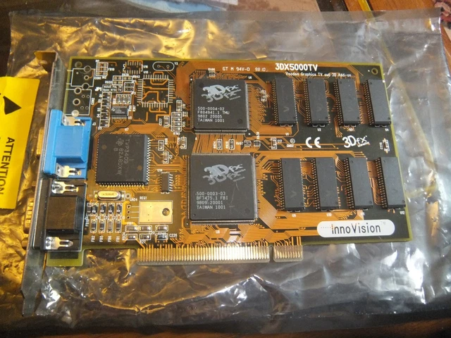 INNOVISION 3DX5000 TV (Voodoo Rush) 3DFX PCI 3D graphics card - vintage ...