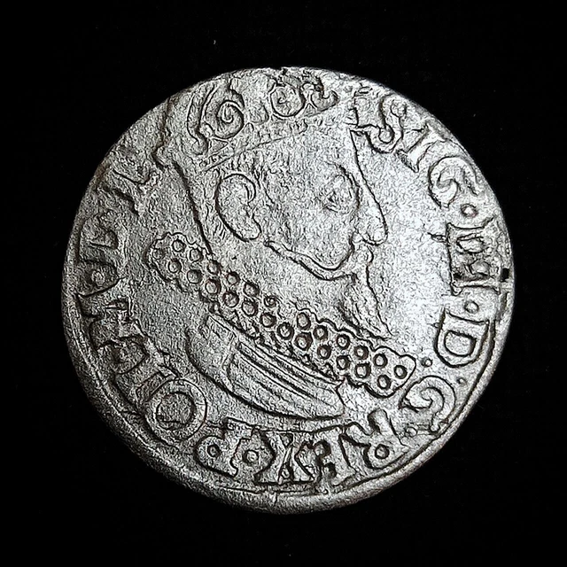 MONETA D'ARGENTO TRE Grozz 1622 Sigismondo 3, Commonwealth polacco ...