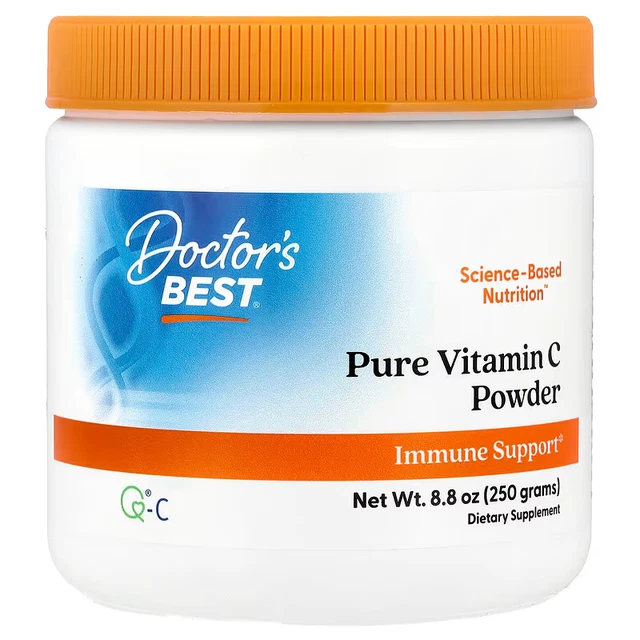 DOCTOR'S BEST, PURE Vitamin C Powder with Q-C, 250 g, Expiry: 04/2028 £ ...