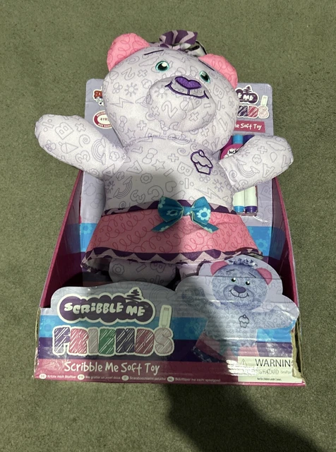 PLUSH TOY UNICORN Bear Scribble Me Friend Draw Doodle Washable ...