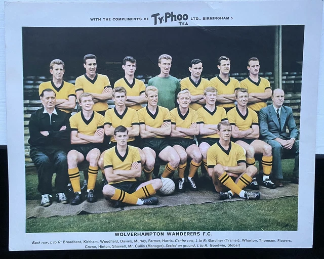 WOLVES TYPHOO PREMIUM Issue Card Famous Football Clubs 1st Series 1963/ ...