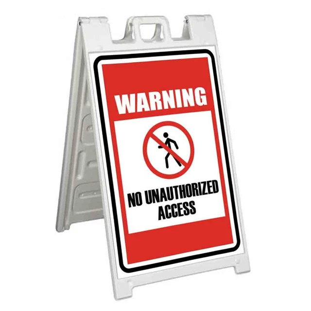 WARNING NO ACCESS Signicade 24x36 Aframe Sidewalk Sign Banner Decal ...