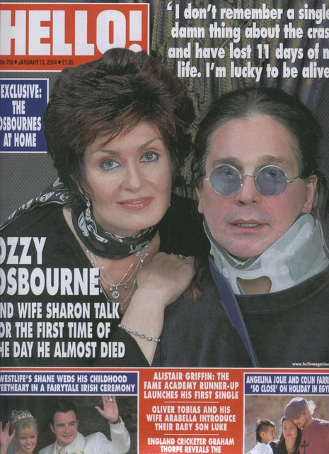 HELLO#798 OZZY OSBOURNE Westlife's Shane wedding Alan Bates Bob ...