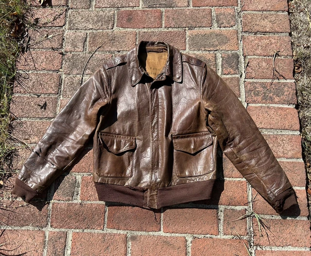 NAMED WW2 USAF USAAF A2 A-2 Leather Flight Jacket Size 42 £782.52 ...