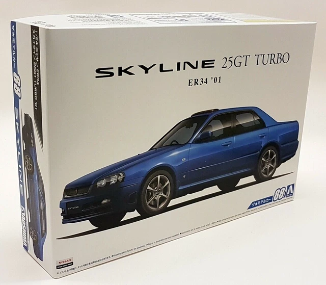 AOSHIMA 1/24 SCALE Nissan Skyline 25GT Turbo ER34 Build Yourself Model ...