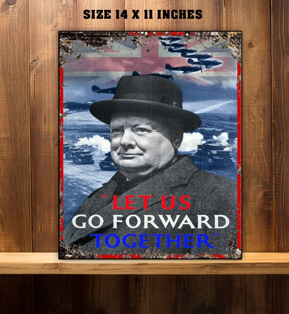 WINSTON CHURCHILL WW2 QUOTE BRITISH FORCES Vintage Metal Wall Sign ...