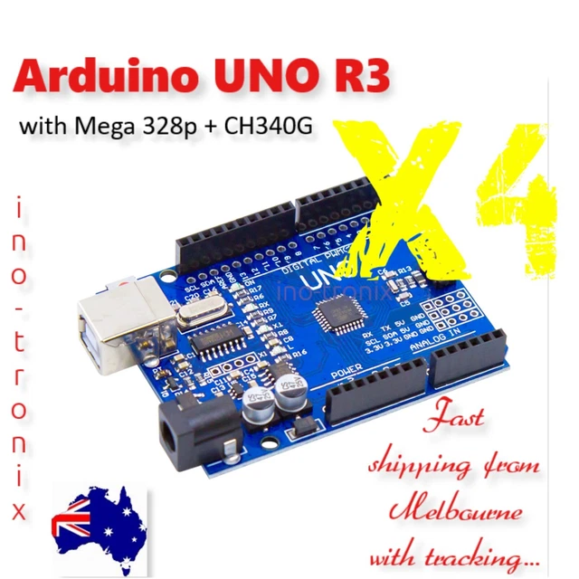 NEW COMPATIBLE ARDUINO UNO R3 with ATMega 328P, CH340G + USB Cable ...