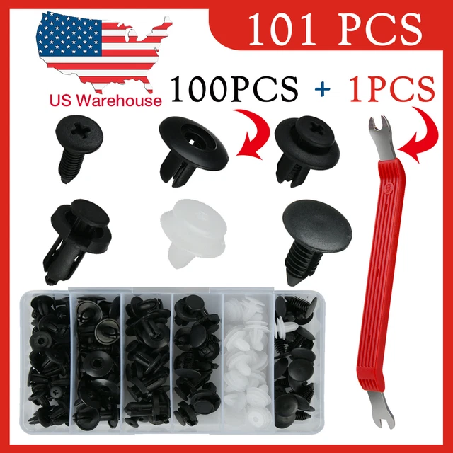 100PACK UNIVERSAL RIVET Push Clips Retainer Fender Liner Fastener for ...