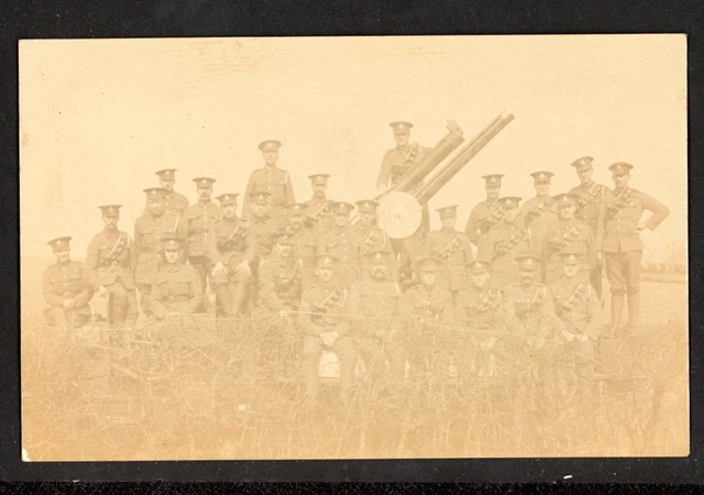 WW1 RP MILITARY BRITISH SOLDIERS LARGE ARTILLERY GUN REAL PHOTO c1915 ...