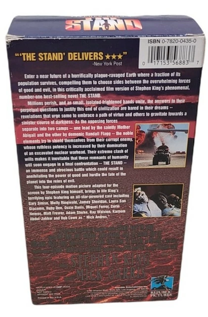 STEPHEN KING'S THE Stand (VHS, 2-Tape Set) Republic Pictures NEW £7.06 ...