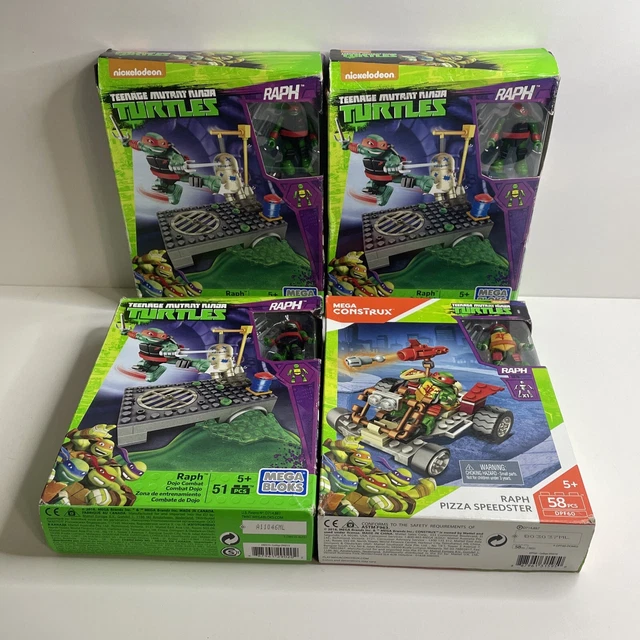 MEGA CONSTRUX TMNT Raph Pizza Speedster 58pcs & x3 Mega Bloks Dojo ...