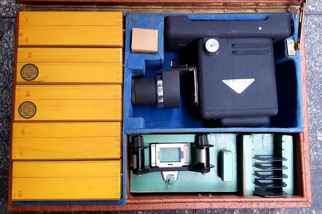 DIA PROJECTOR WITH Diaschlitten-Filius Diaplan Lens 1950 Years Function ...