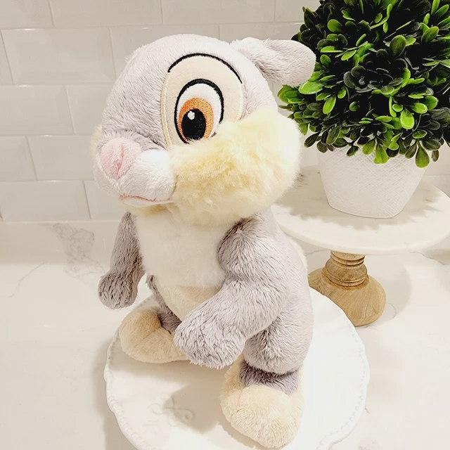 DISNEY BABIES SOFT Bambi Thumper Gray Plush Bunny Rabbit Stuffed Animal ...