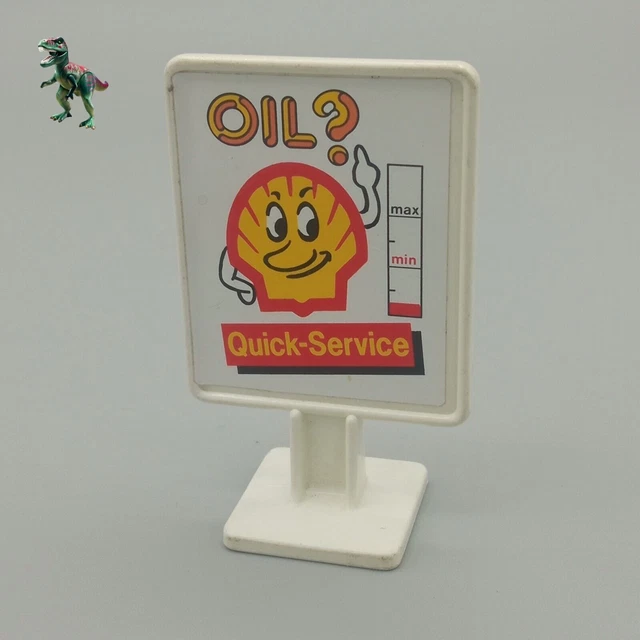 PLAYMOBIL GAS STATION Sign Oil Quick Service Gas Station Vehicle Shell ...