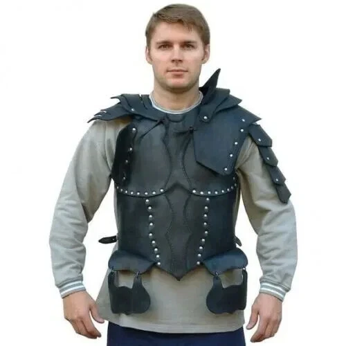 MÉDIÉVALE VIKING CUIR Armor Sca Reenactment Torse Noir Cuirasse EUR 195 ...