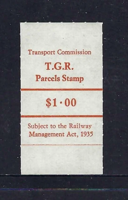 TASMANIA 1966 $1 Railway Parcel Stamp - Transport Commission $2.49 ...