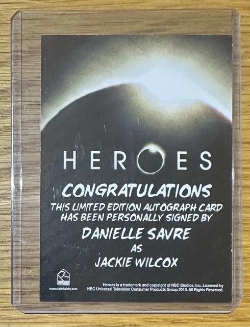 HEROES : DANIELLE SAVRE as JACKIE WILCOX AUTOGRAPH CARD RITTENHOUSE ...