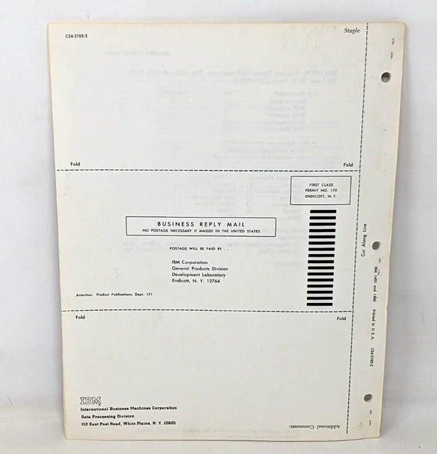 VTG IBM SYSTEM Reference Library 1401 1460 Disk Utility Operating ...