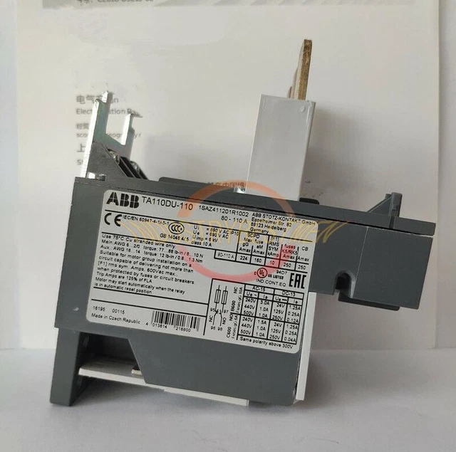 ONE NEW ABB Thermal Overload Relay TA110DU-110M Adjustable Current 80 ...