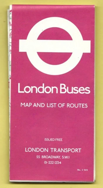 LONDON BUSES: MAP and List of Routes No 2 1974 £0.99 - PicClick UK