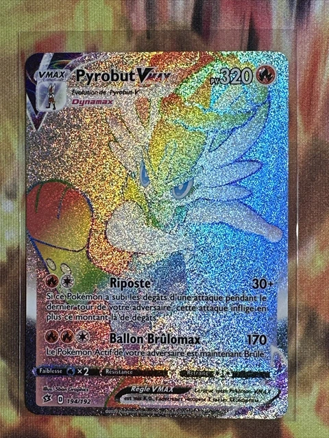 CARTE POKÉMON PYROBUT Vmax 194/192 Épée Bouclier Clash Rebelles EB02 FR ...