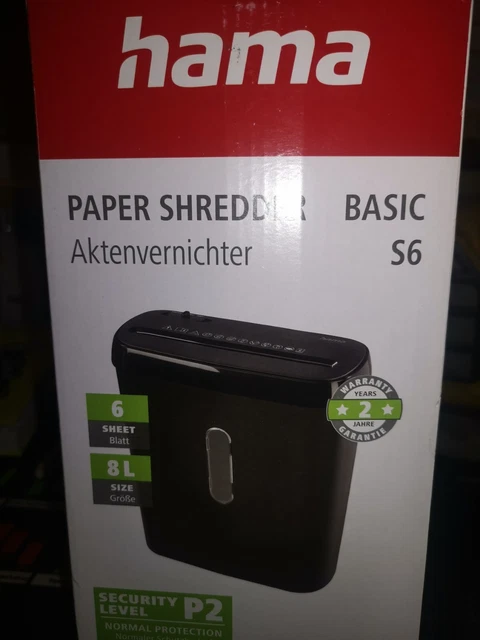 AKTENVERNICHTER PAPIERSCHREDDER HAMA Basic S6 EUR 16,00 - PicClick DE