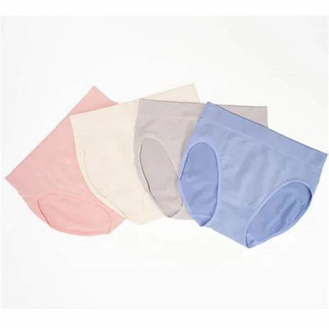 Breezies Set Of 4 Seamless Cotton Hi Cut Brief Panties Pastel Small £20