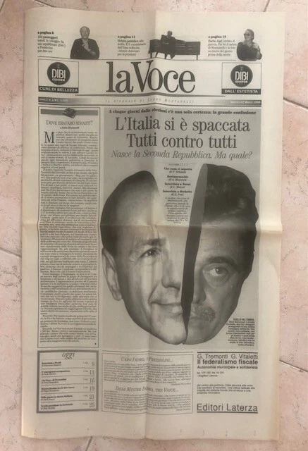 GIORNALI E RIVISTE d' epoca LA VOCE di I.Montanelli. primo numero del ... GIORNALI E RIVISTE d' epoca LA VOCE di I.Montanelli. primo numero del ...