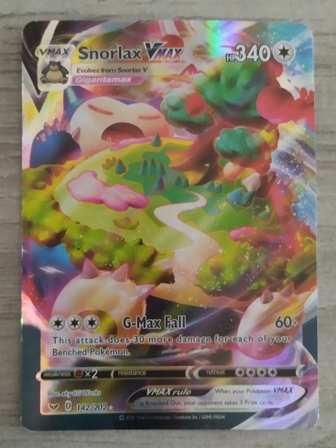 CARTE POKÉMON - Snorlax Vmax Ronflex 340 HP 142/202 EUR 12,00 - PicClick FR
