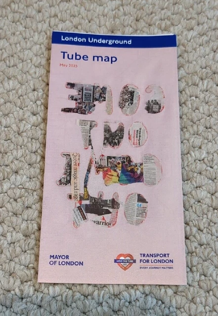 LONDON UNDERGROUND TUBE Map - NEW May 2023 - TFL Current & Latest £1.99 ...