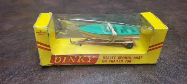 DINKY TOYS HEALY Sports Boat w/ Trailer #796 Never Played With $128.50 ...