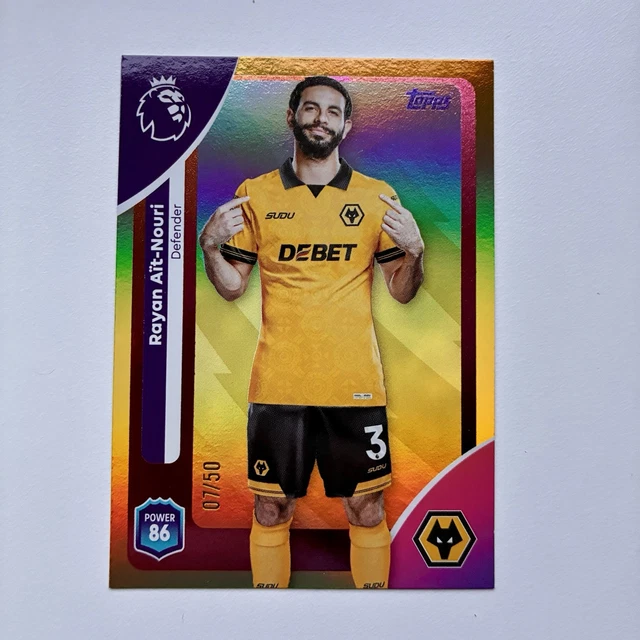 TOPPS PREMIER LEAGUE 2026 Rayan Ait-Nouri Gold /50 Wolves Manchester ...