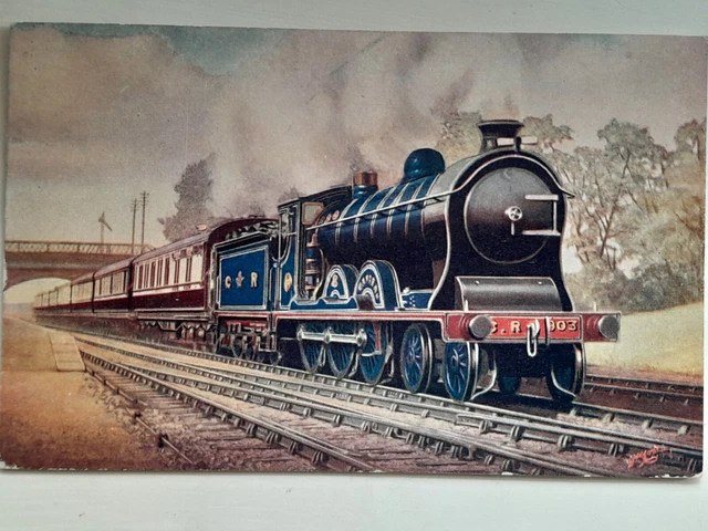 CALEDONIAN RAILWAYS.GLASGOW EXPRESS Steam Locomotive Cardean. Vintage ...