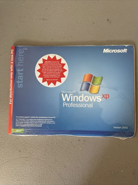 MICROSOFT WINDOWS XP Professional Version 2002 OEM Software NEW ...