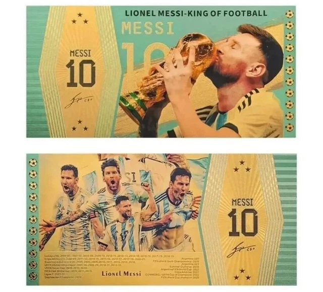 LIONEL MESSI ARGENTINA World Cup 2022 Winners Gold Foiled Commemorative ...
