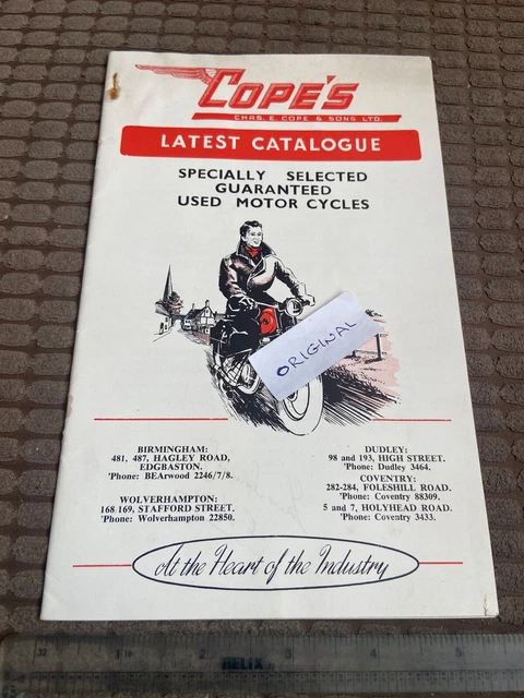 CATALOGO MOTO ORIGINALE Cope's 1951 - 24 pagine - Enfield Ariel BSA ...