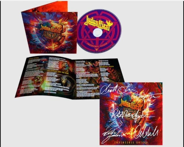 JUDAS PRIEST INVINCIBLE Shield Cd + Band Signed /Autograph Art Card £39 ...