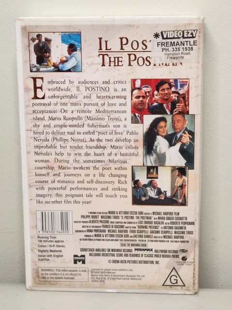 IL POSTINO (THE Postman) Ex Rental VHS Tape $20.00 - PicClick AU